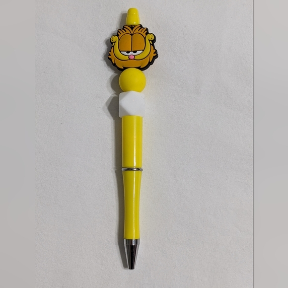 Office | New Garfield Yellow Beaded Writing Pen Black Ink Pen | Poshmark